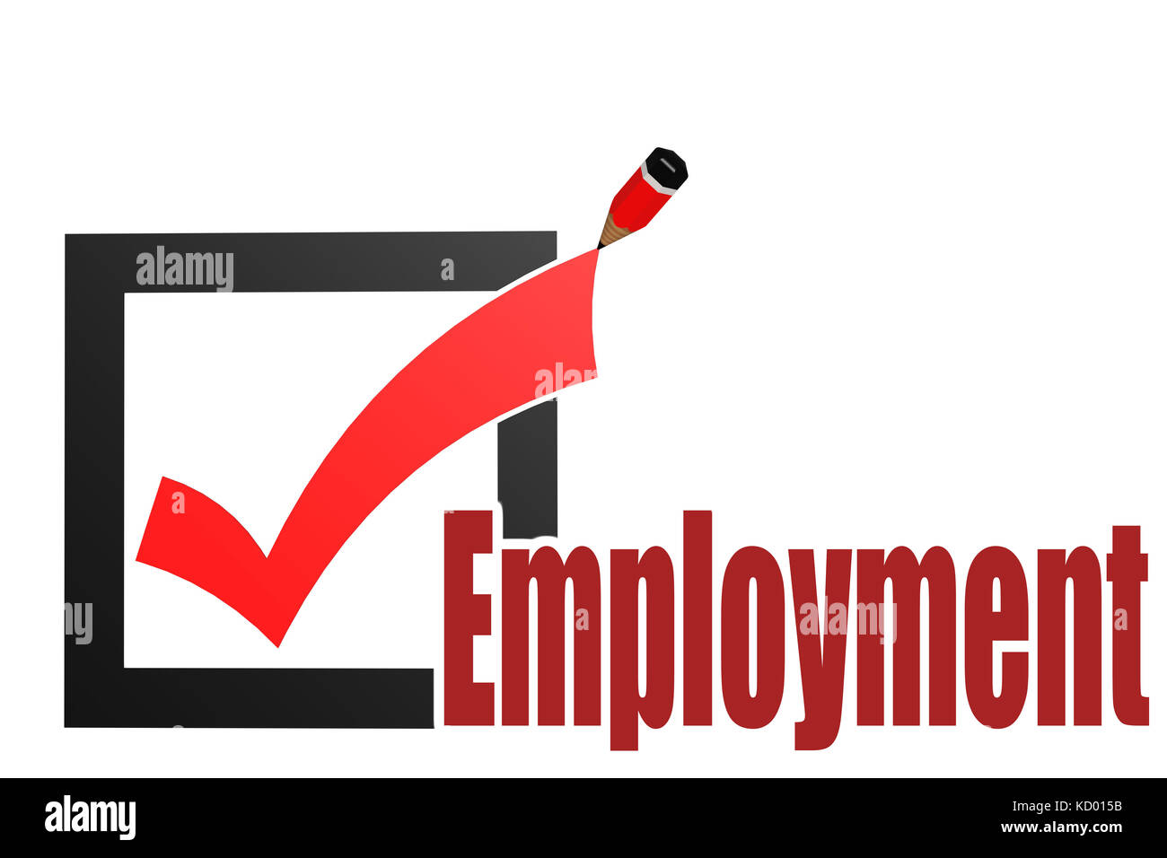 Check mark with employment word image with hi-res rendered artwork that ...