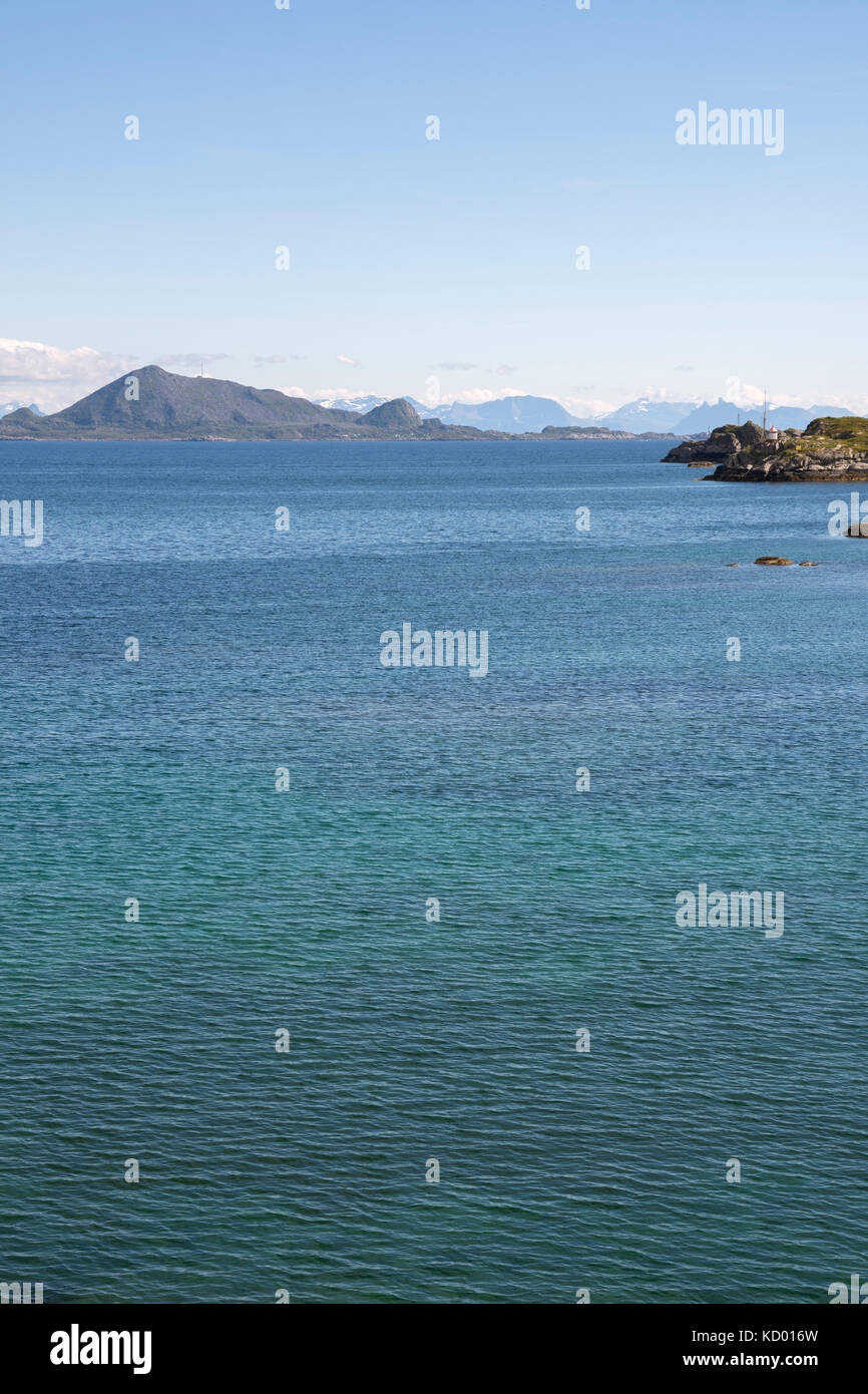 panoramic view of the coast and the islands at Svolvaer in the Lofoten ...