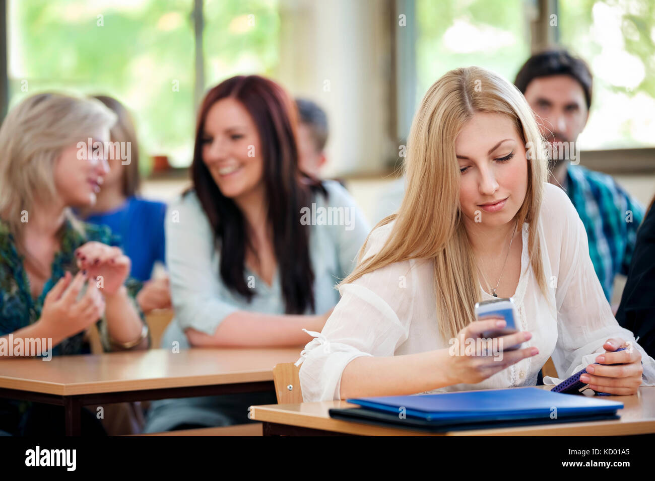 College Students Texting In Class