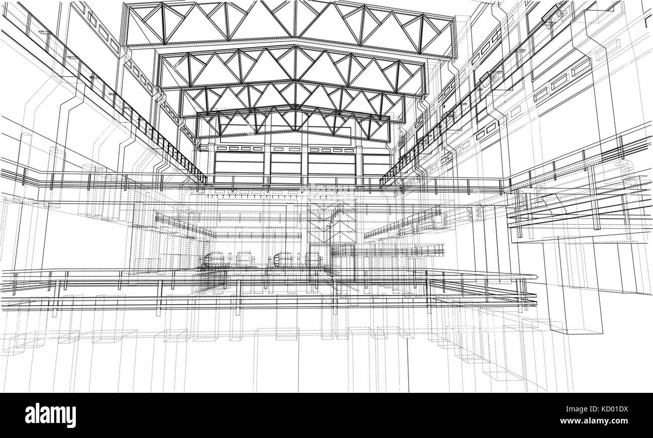 Warehouse sketch. Vector Stock Vector Image & Art - Alamy