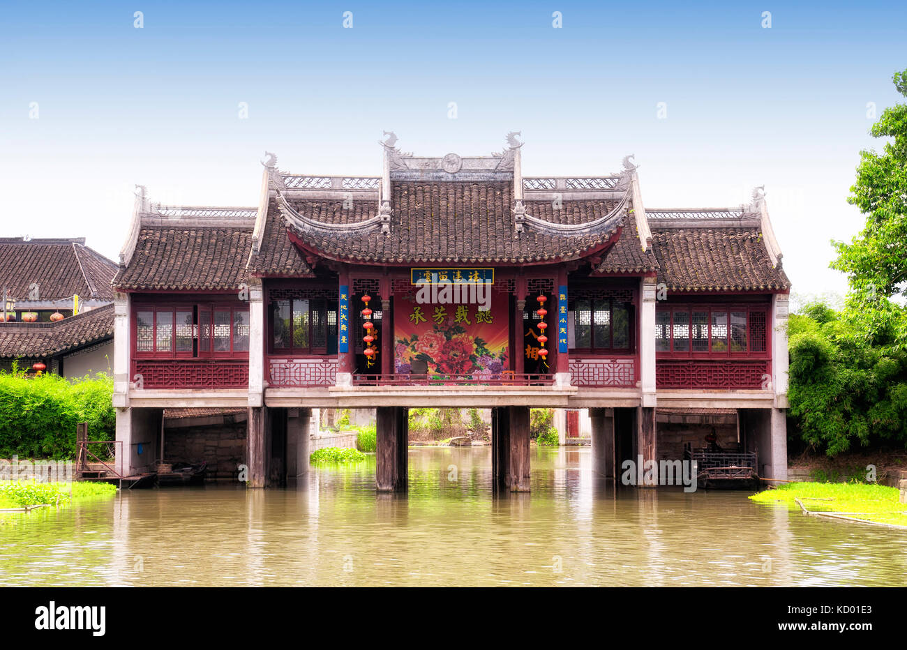 August 8, 2015. Xitang Town, china. The landmark Xitang's ancient stage ...