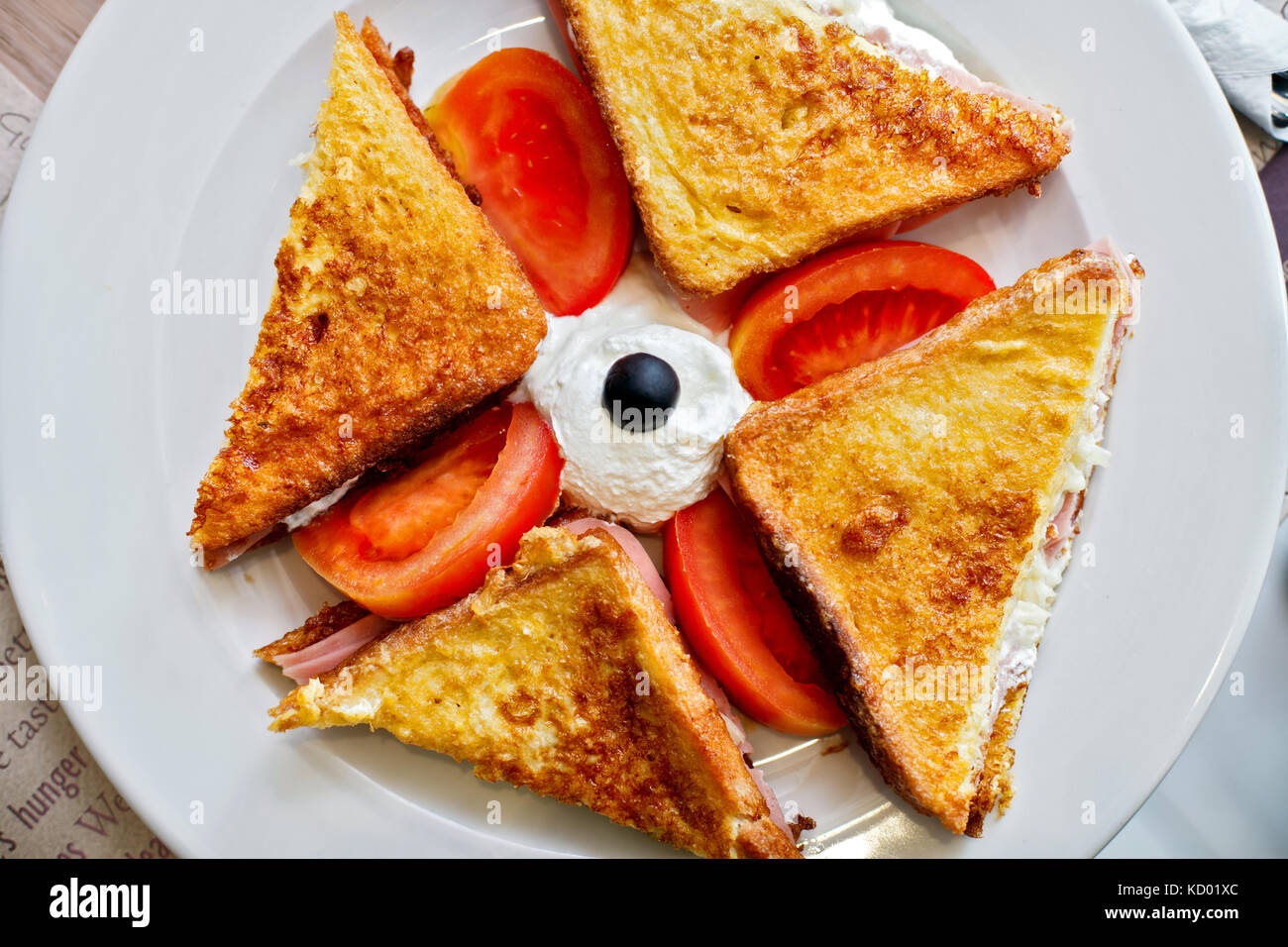 Toasted pressed sandwich with ham and cheese Stock Photo - Alamy