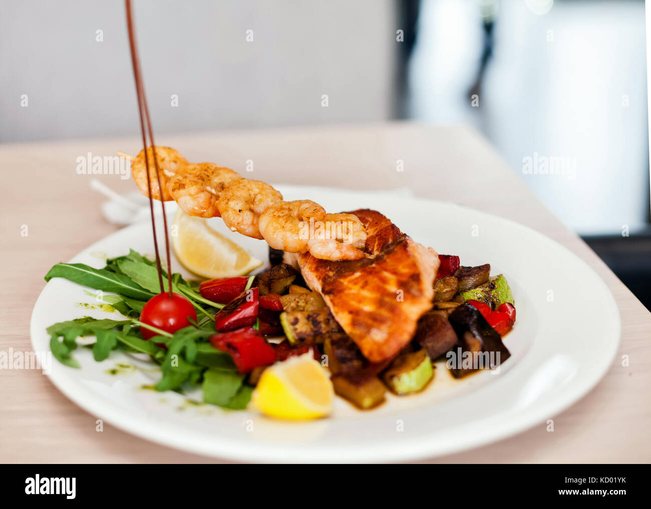 roasted pike perch fillet with seafood Stock Photo - Alamy