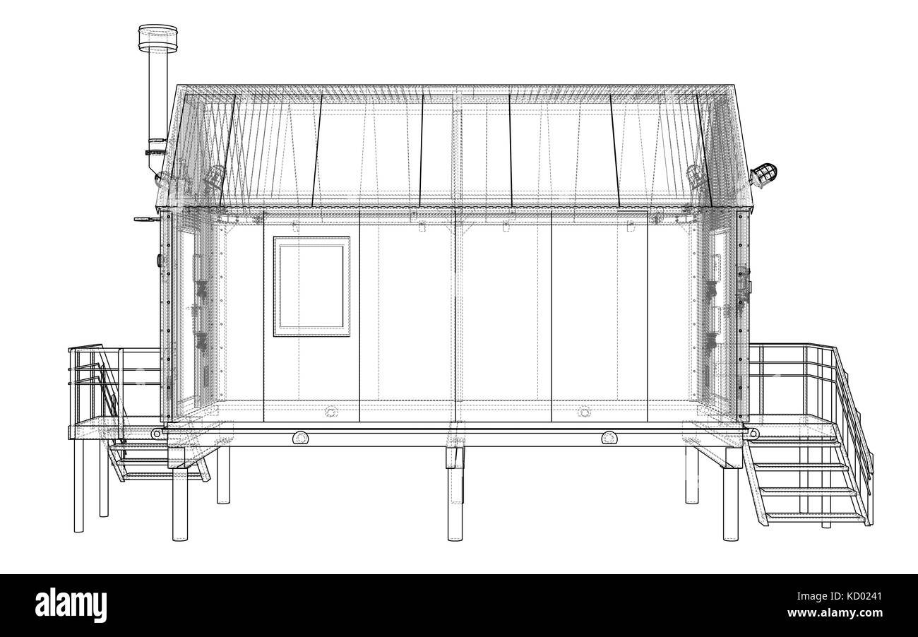 Wire-frame industrial building Stock Vector Image & Art - Alamy