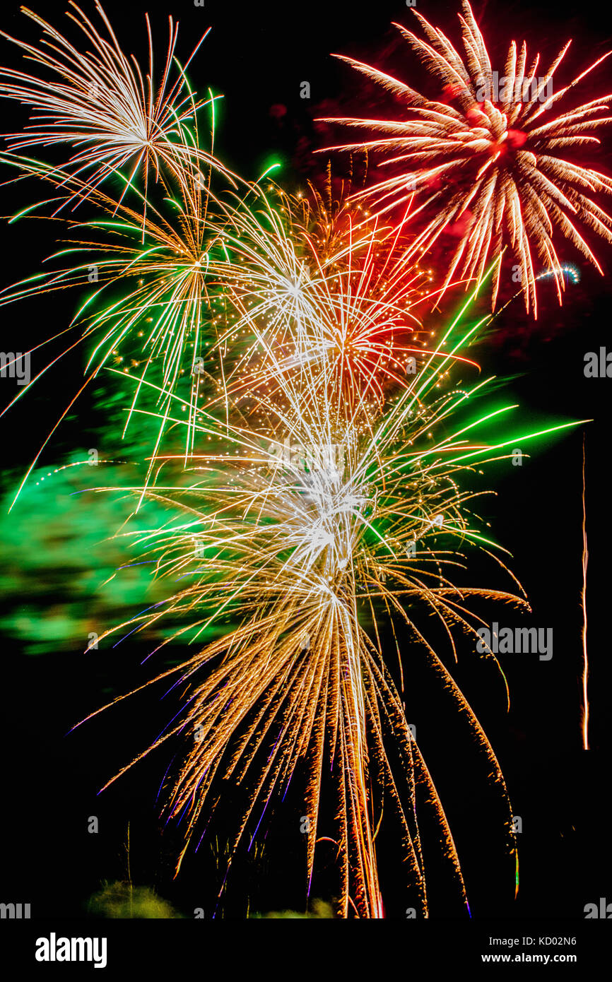 Fireworks display - composite image Stock Photo - Alamy