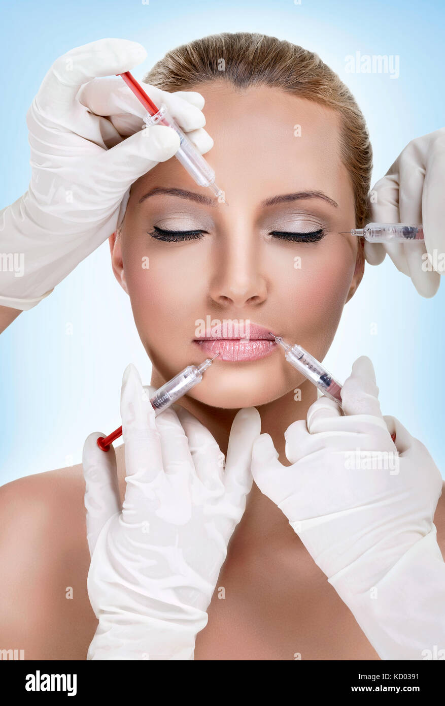 Injections of botox, woman having beauty treatment Stock Photo - Alamy