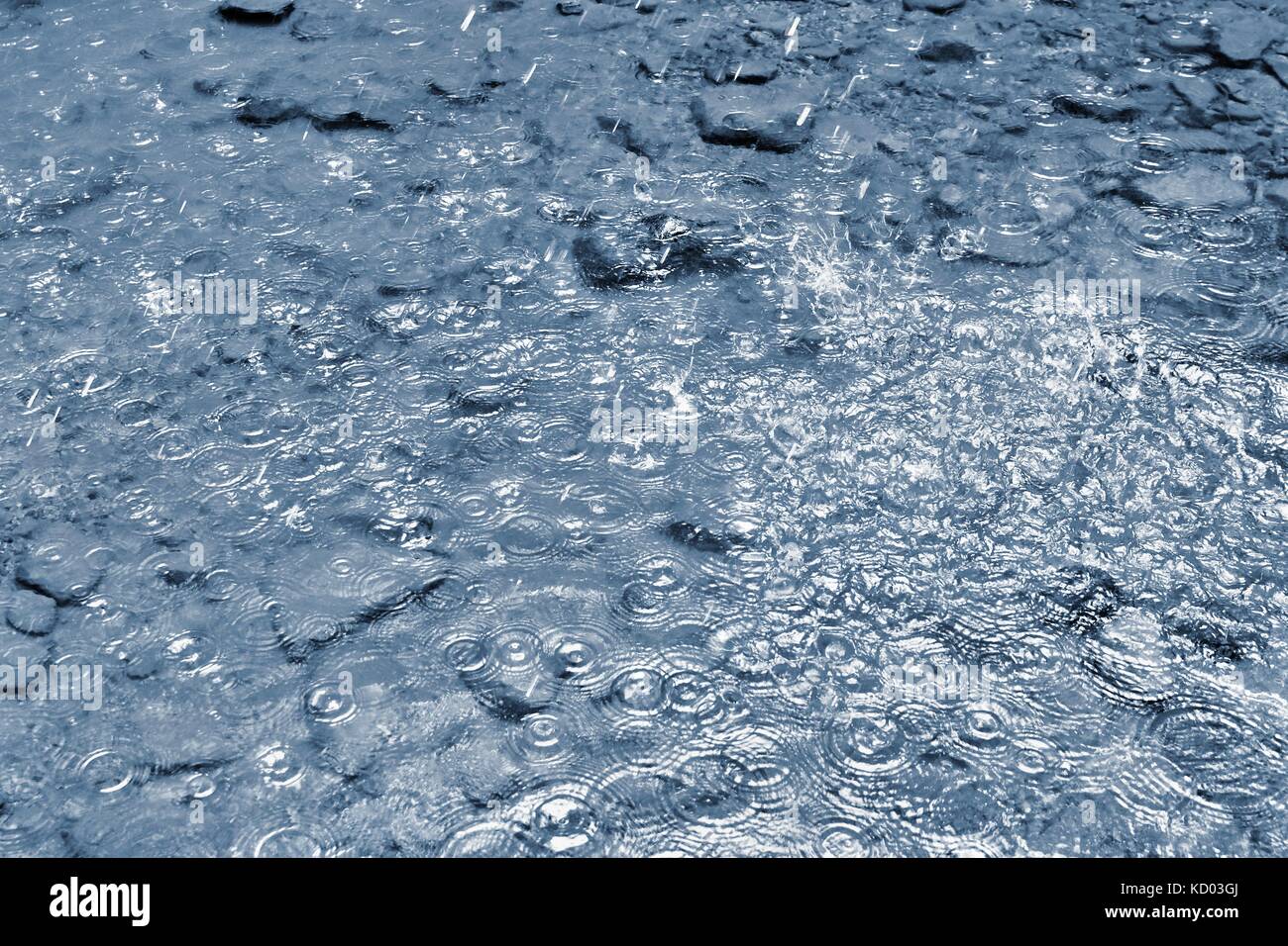 Raindrops Falling In Water