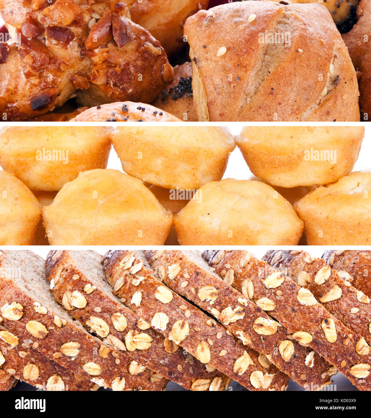 collage of bred and pastry Stock Photo - Alamy