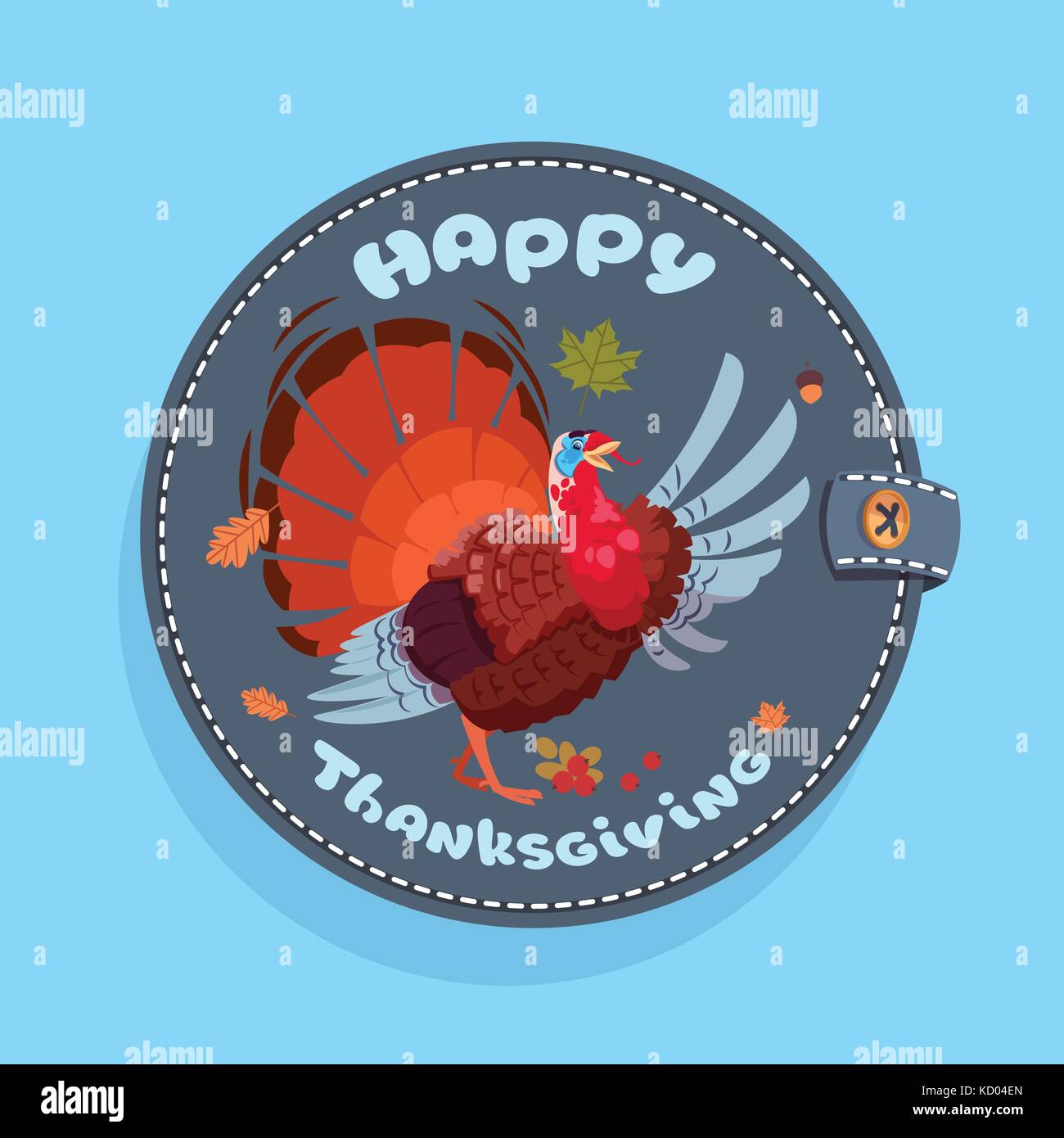Happy Thanksgiving Day Logo Autumn Traditional Harvest Holiday Greeting ...