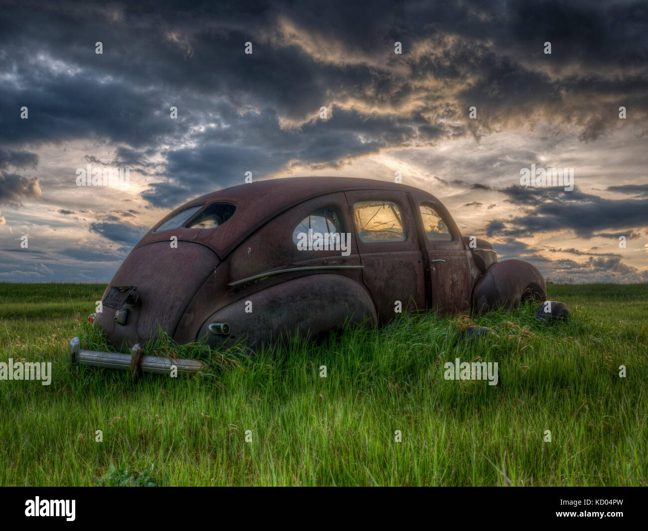 Abandoned 40s Mercury near Tolman Bridge, Alberta Stock Photo - Alamy