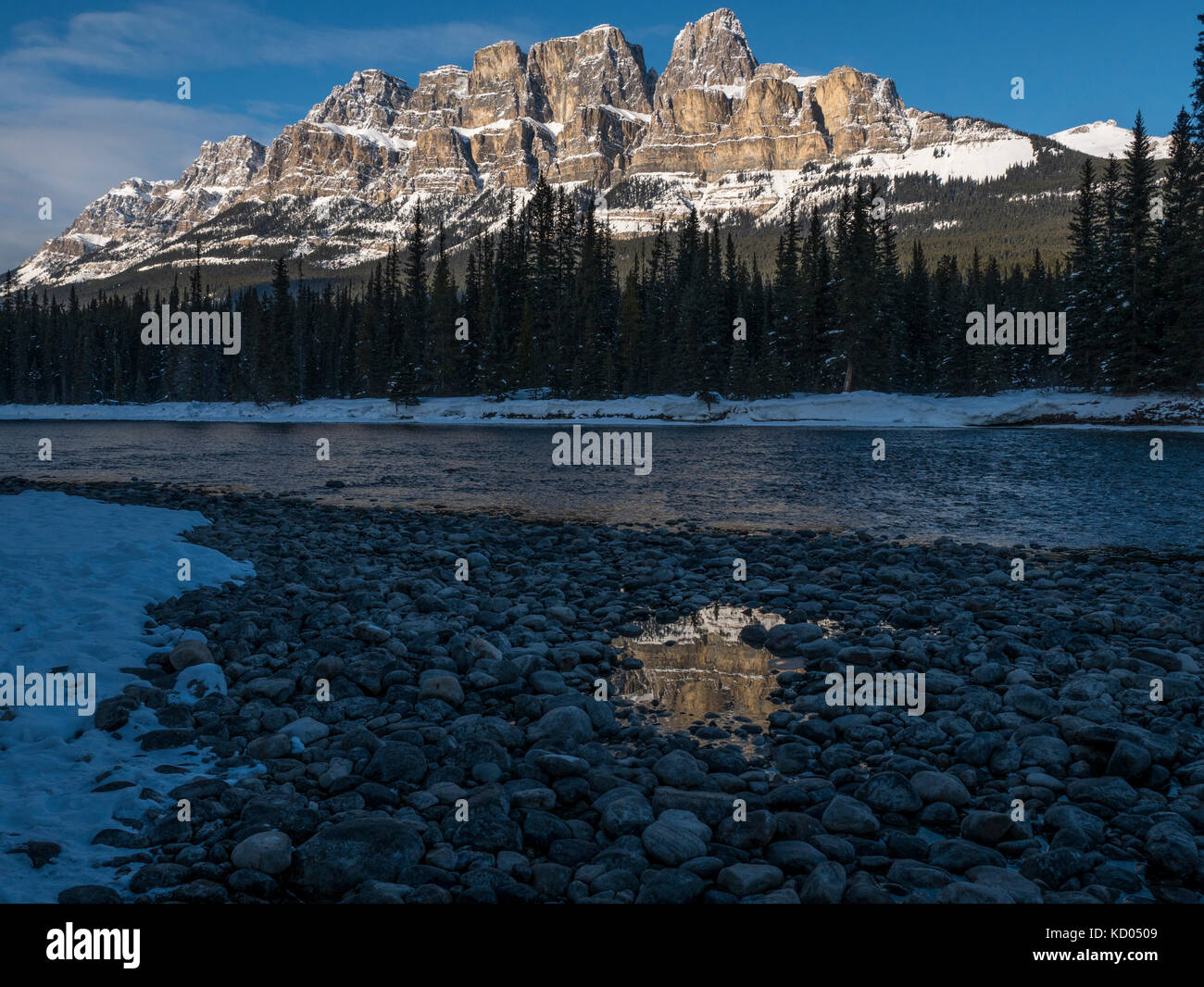 Castle Mountain and the Bow River Banff National Park, Alberta, Canada ...