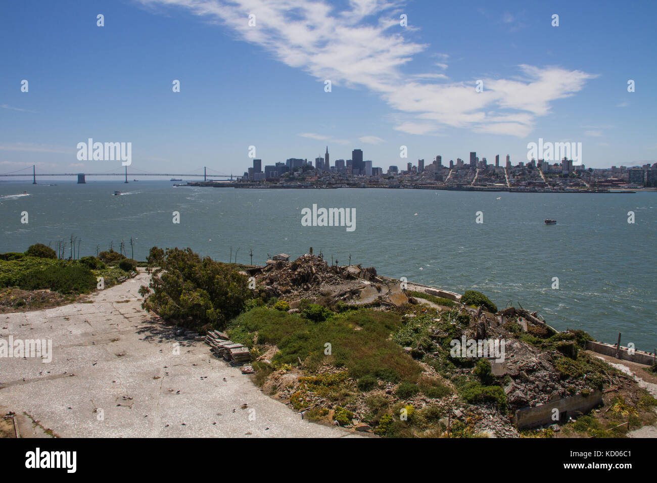 The View of San Francisco City Skyline from Alcatraz Island Stock Photo ...