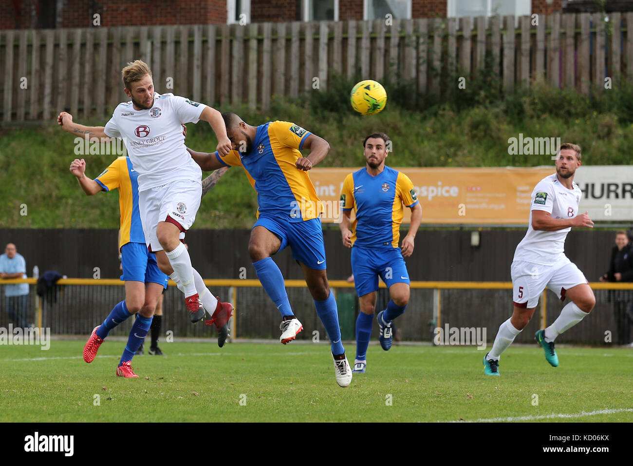 Sam Adams of Hastings scores the first goal for his team and celebrates ...