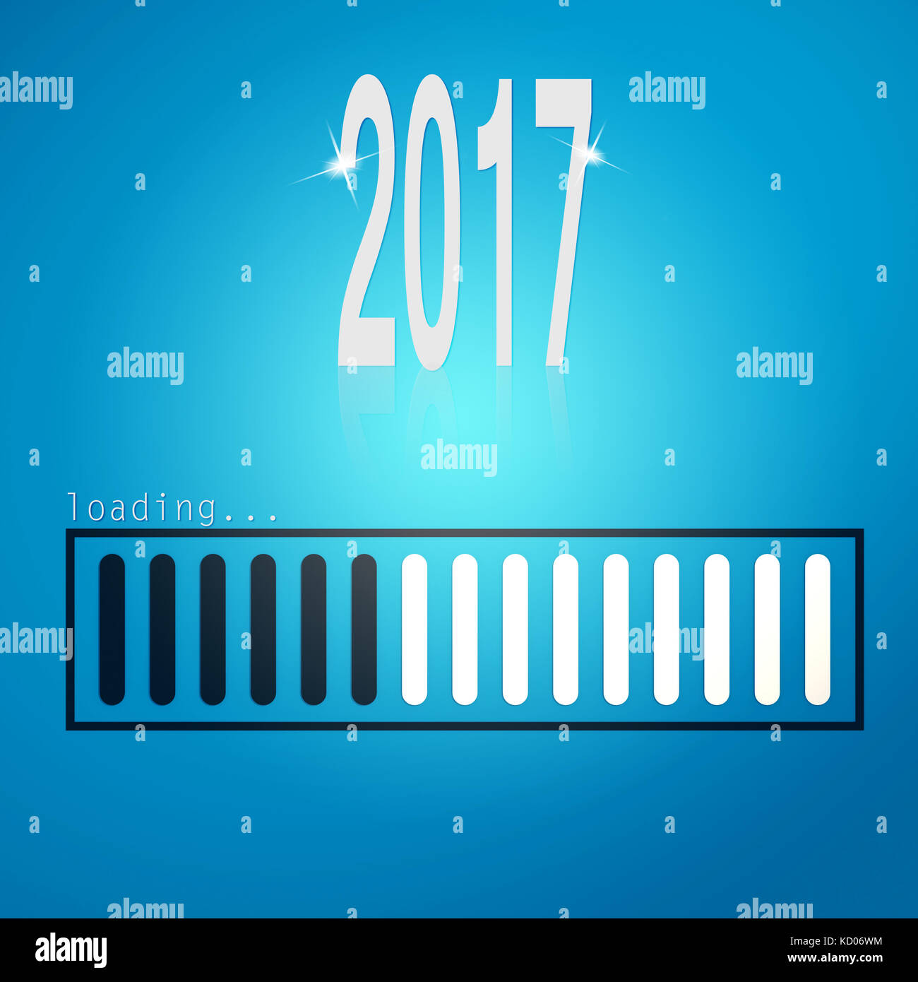 Blue loading bar yeaer 2017 image with hi-res rendered artwork that ...