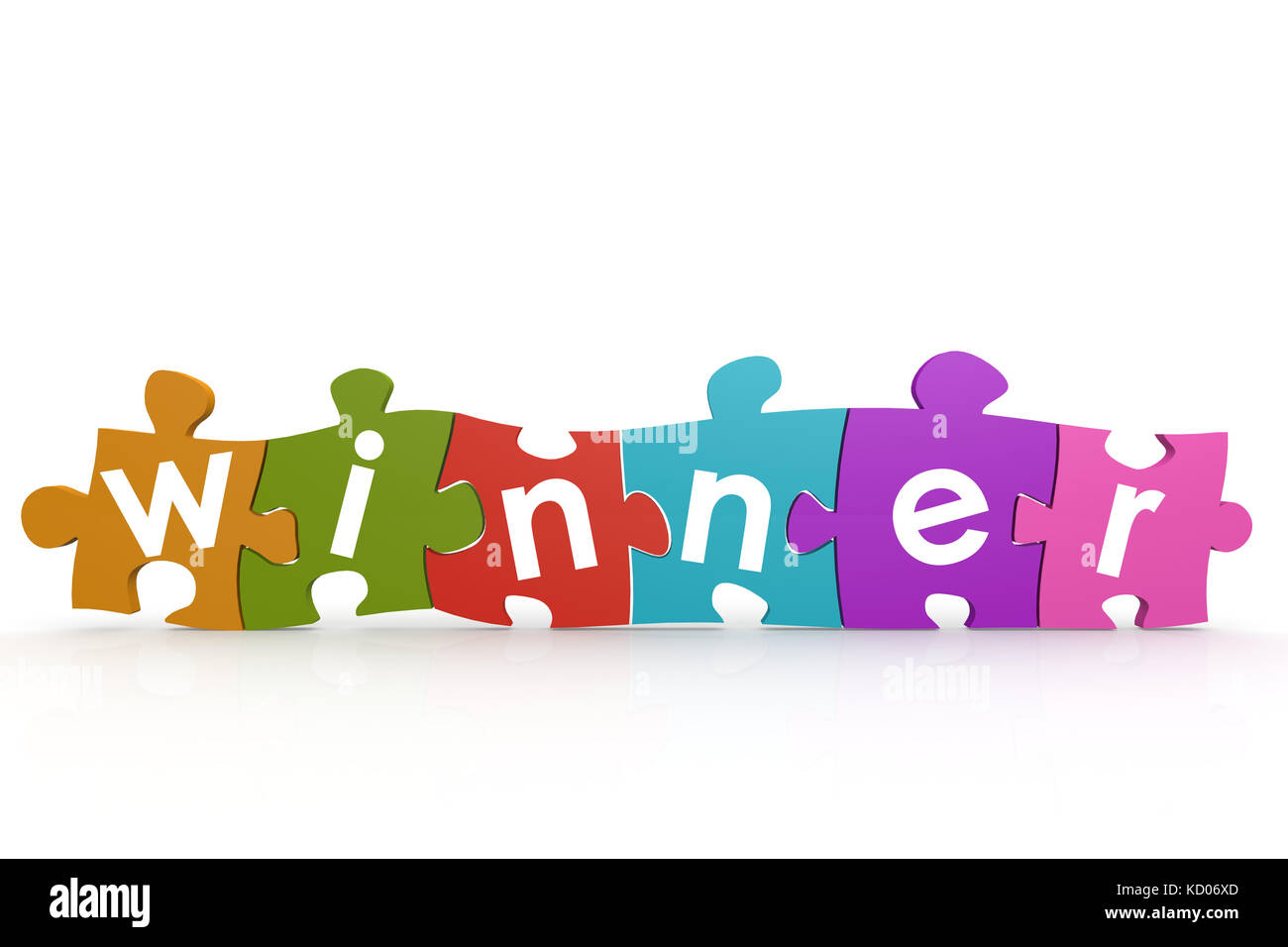 Colorful puzzle with winner word image with hi-res rendered artwork ...