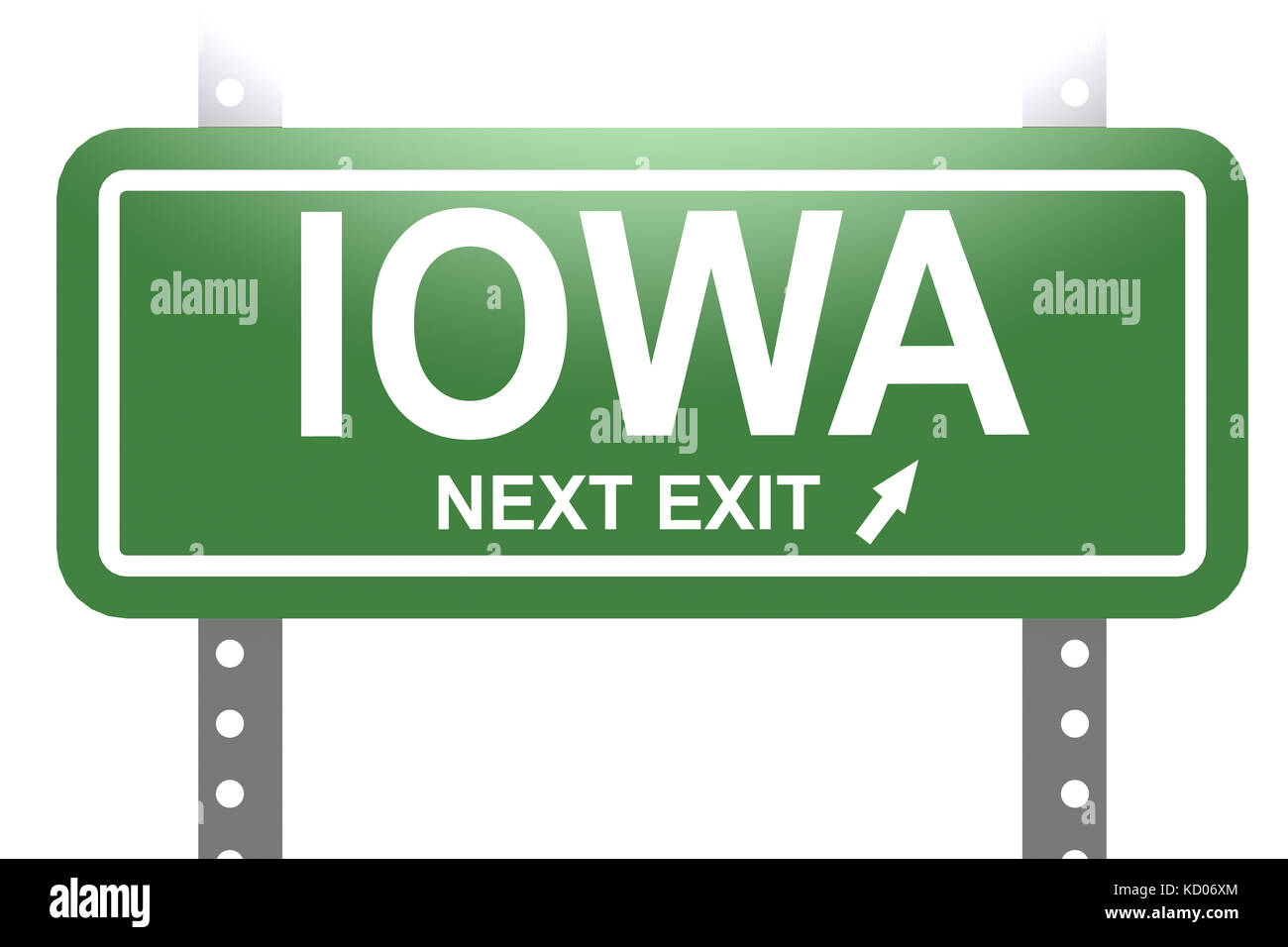 Iowa green sign board isolated image with hi-res rendered artwork that ...