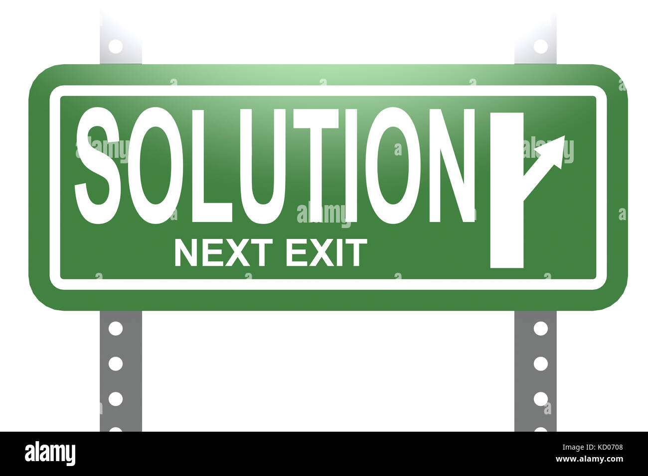 Solution green sign board isolated image with hi-res rendered artwork ...