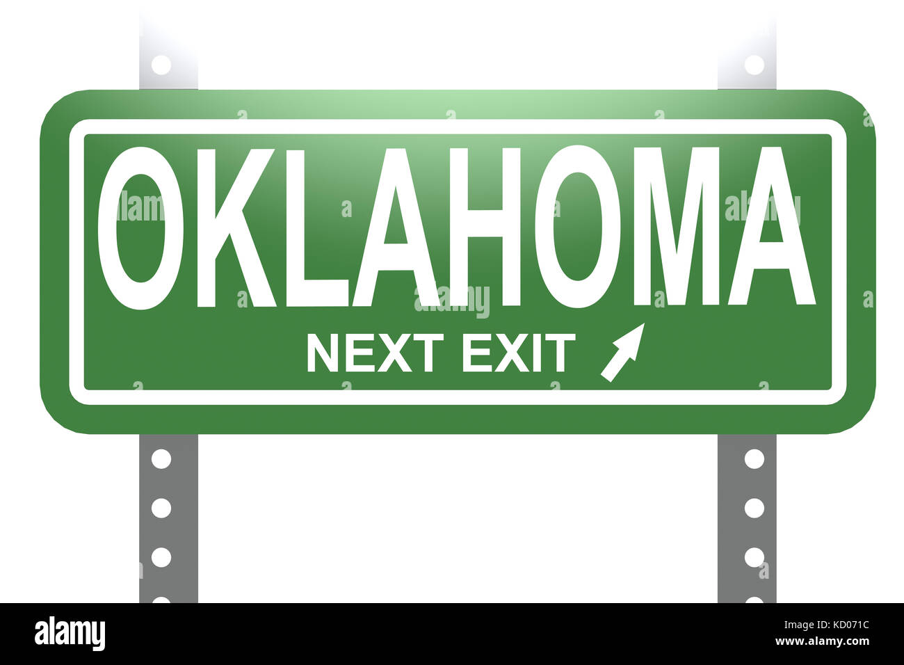 Oklahoma green sign board isolated image with hi-res rendered artwork ...