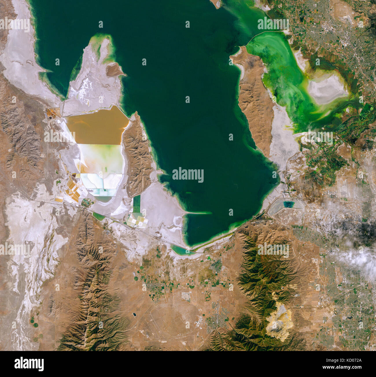 Satellite image of the Great Salt Lake, Utah, USA Stock Photo - Alamy