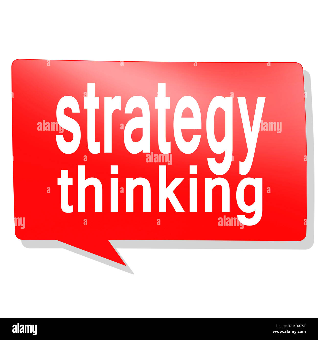 Strategy thinking word on red speech bubble image with hi-res rendered ...