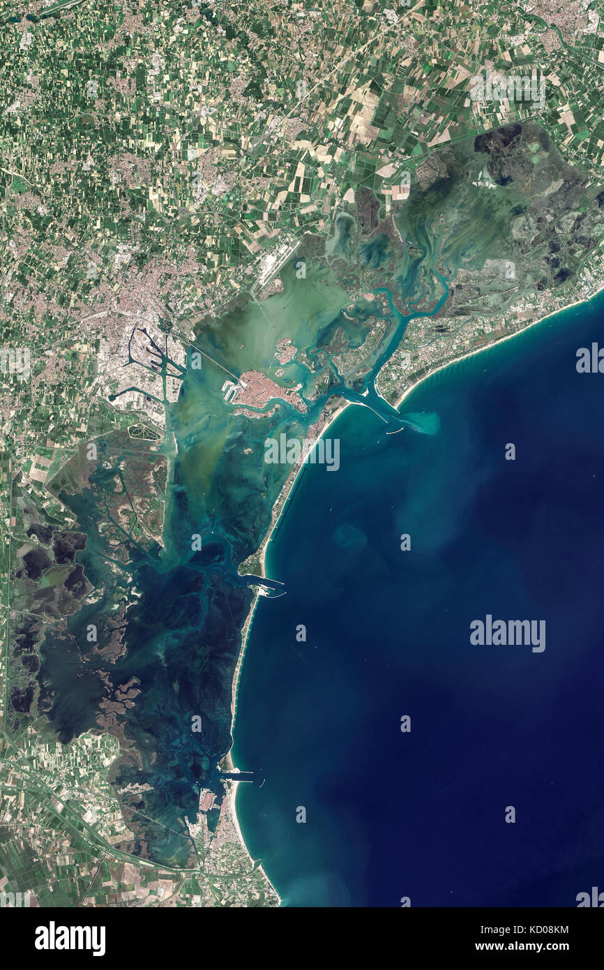 Satellite image of Venice and its lagoon, Italy Stock Photo - Alamy