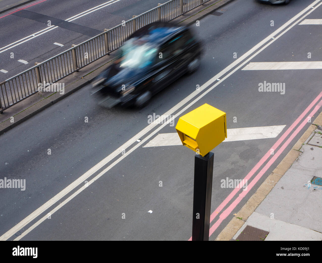 A car speeding through a speed trap in London Stock Photo - Alamy
