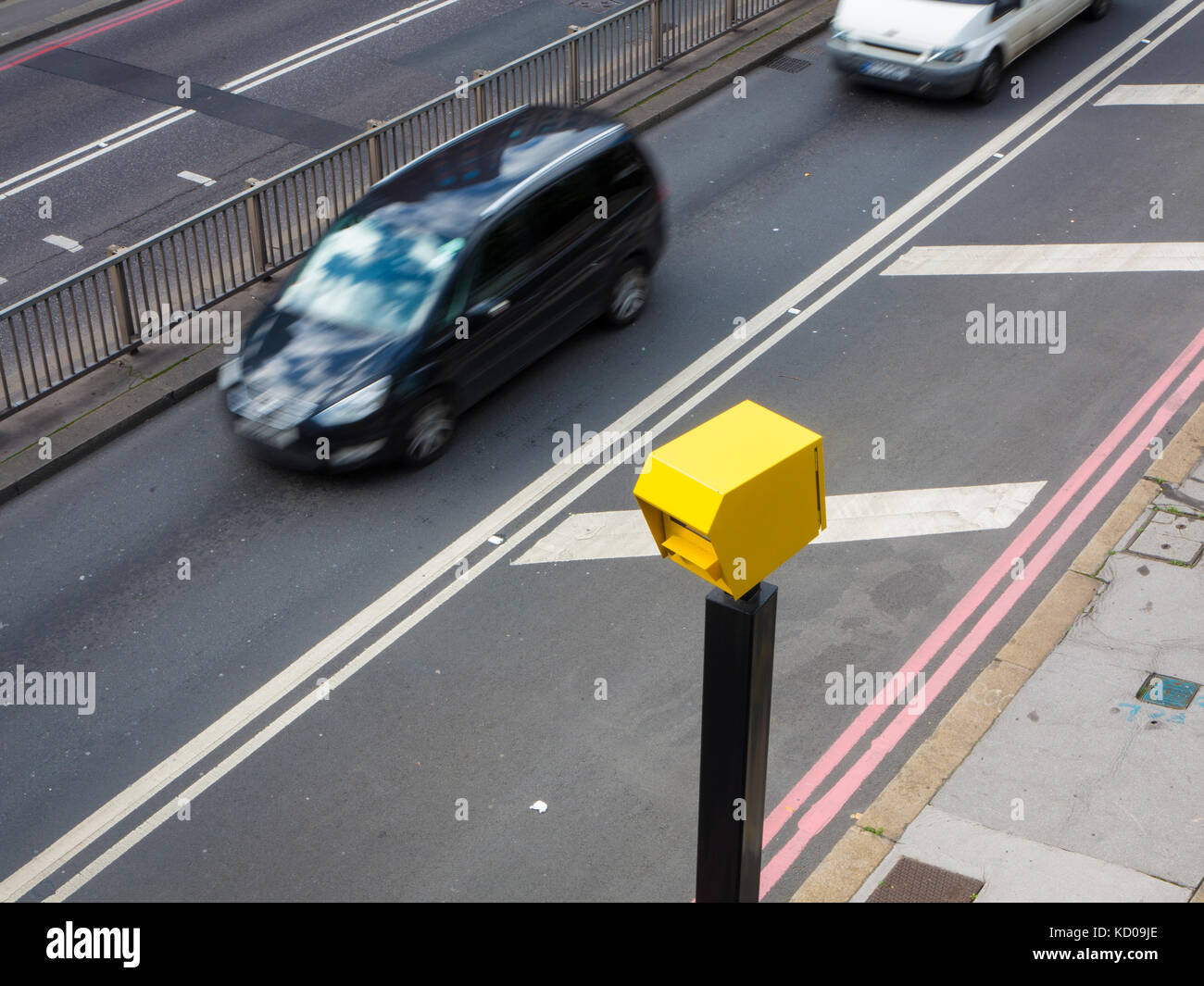 A car speeding through a speed trap in London Stock Photo - Alamy