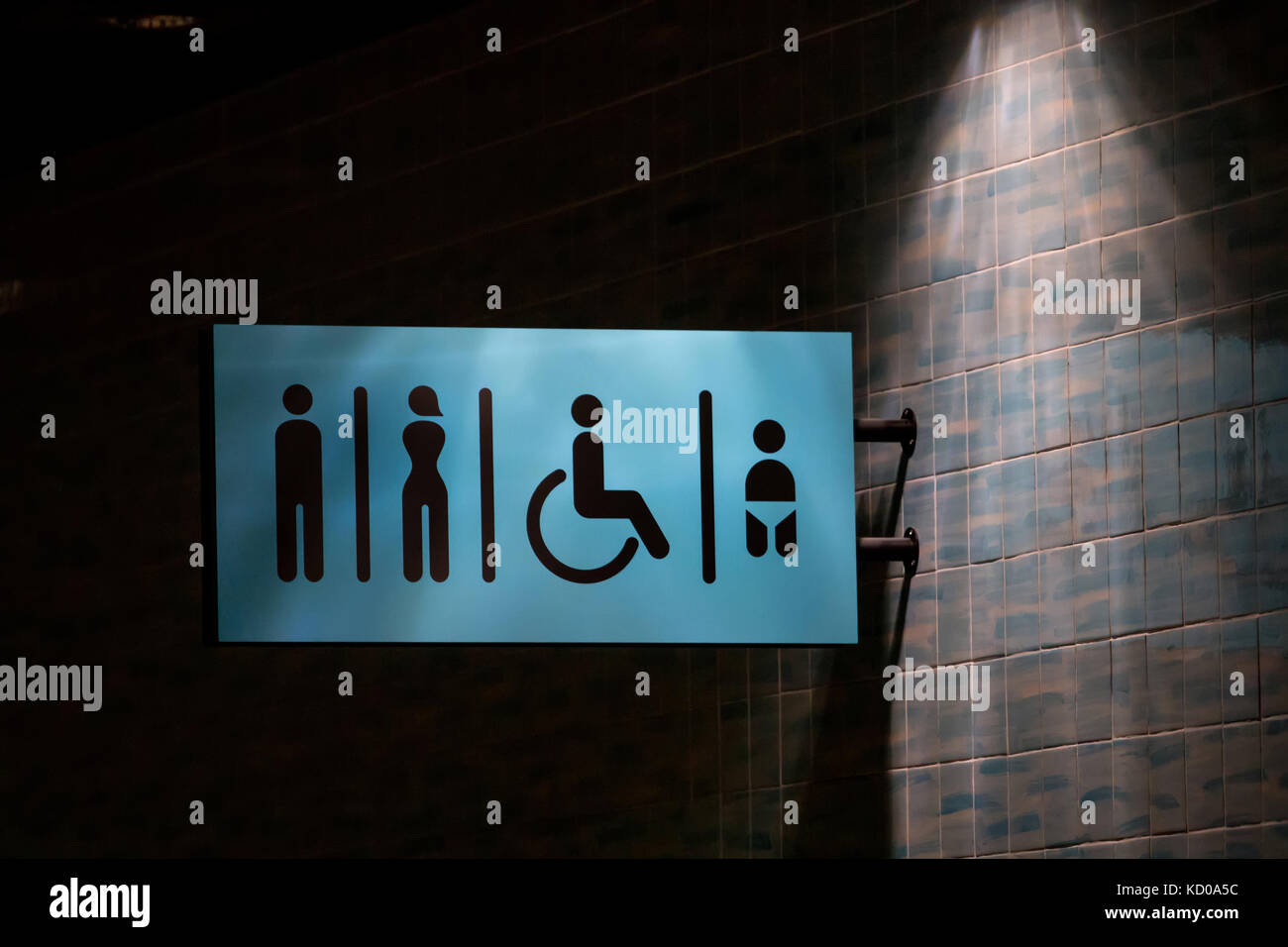 Moody sign of WC on a wall Stock Photo - Alamy