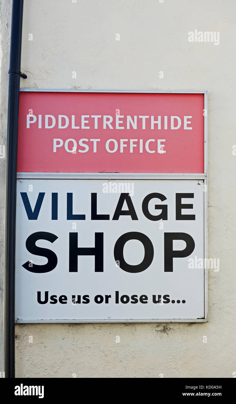 Sign for village shop in Piddletrenthide,Dorset, England UK Stock Photo ...