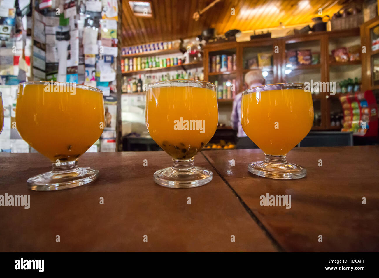 Close view of the Traditional Poncha drink of the Madeira island ...