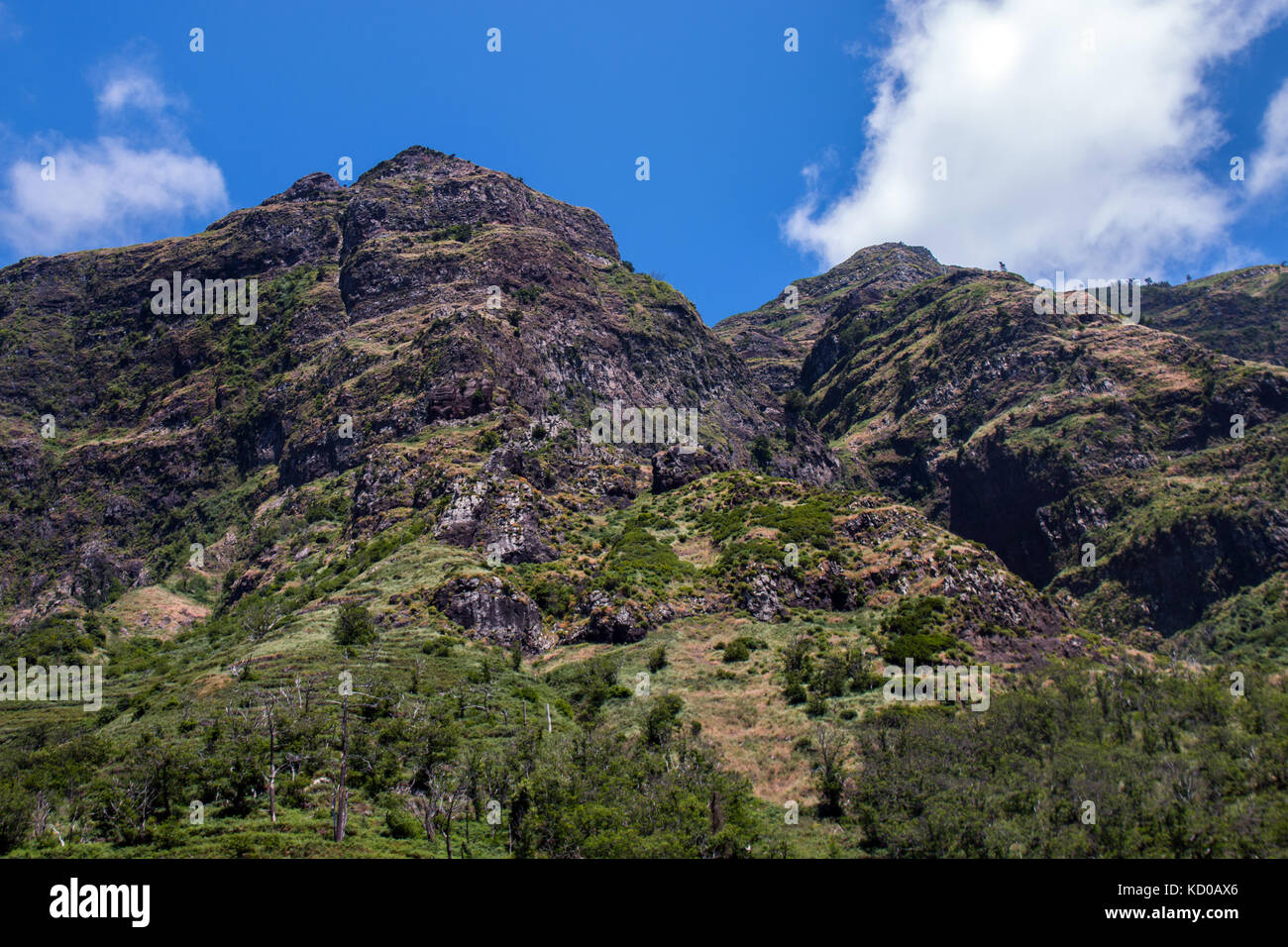 Wide view of the typical Mountain landscapes of Madeira Island ...