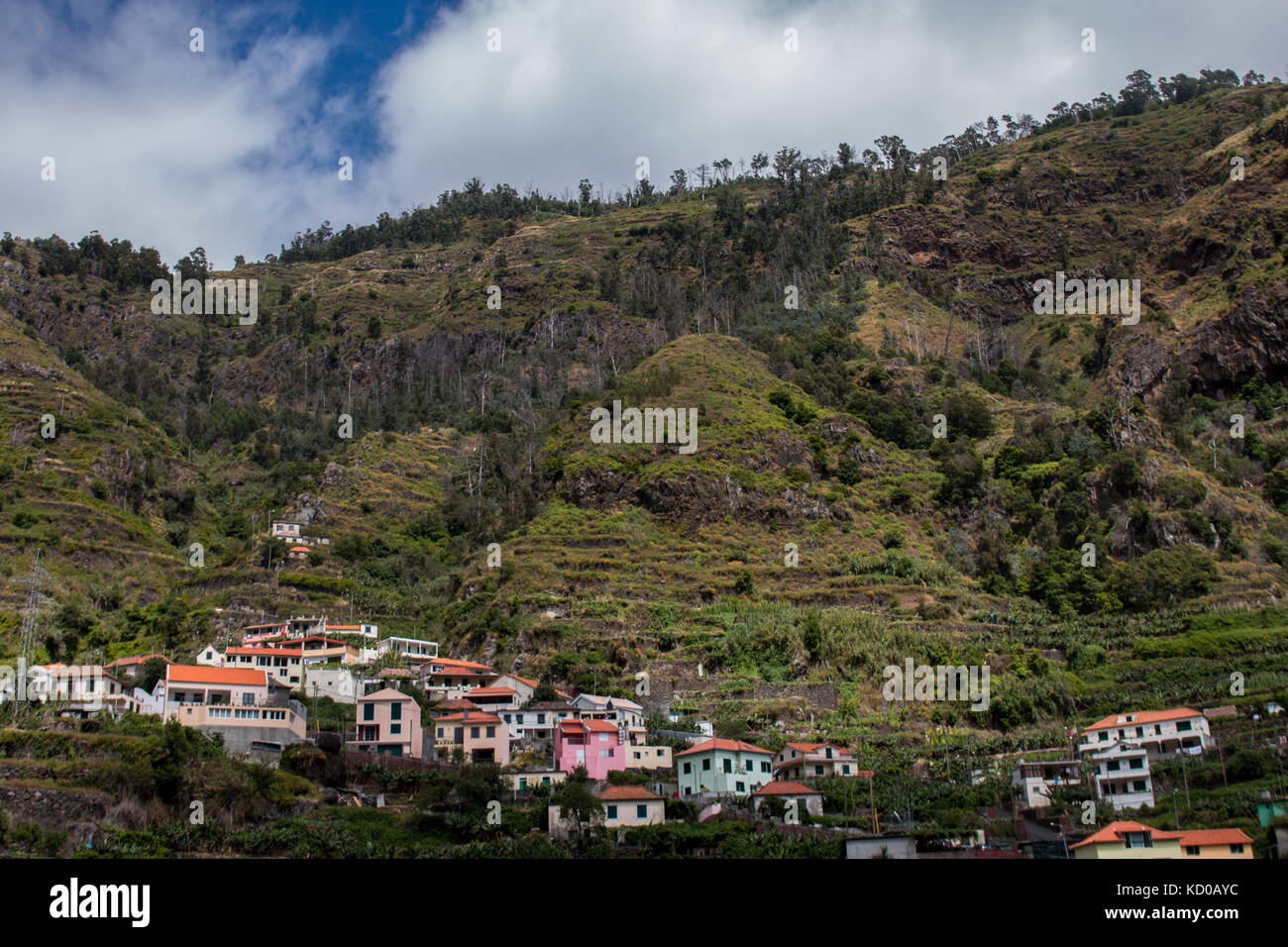 Wide view of the typical Mountain landscapes of Madeira Island ...