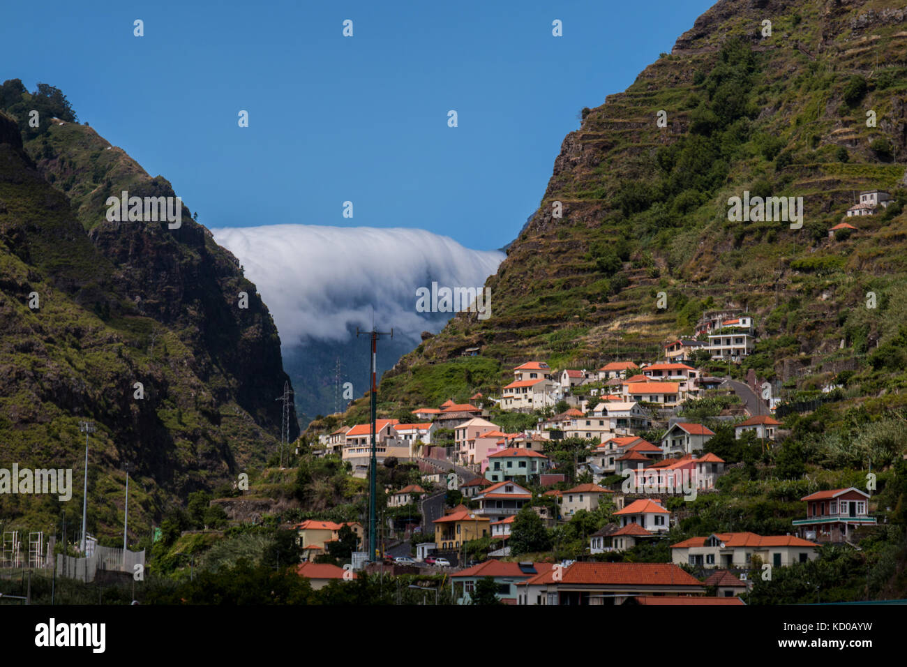 Wide view of the typical Mountain landscapes of Madeira Island ...