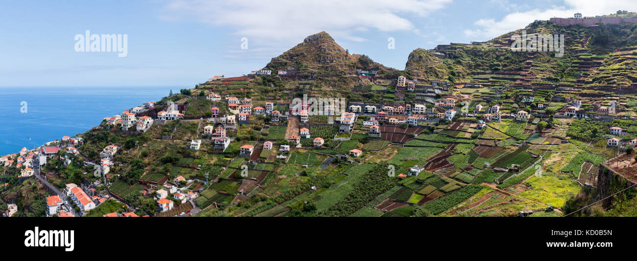 Wide view of the typical Mountain landscapes of Madeira Island ...