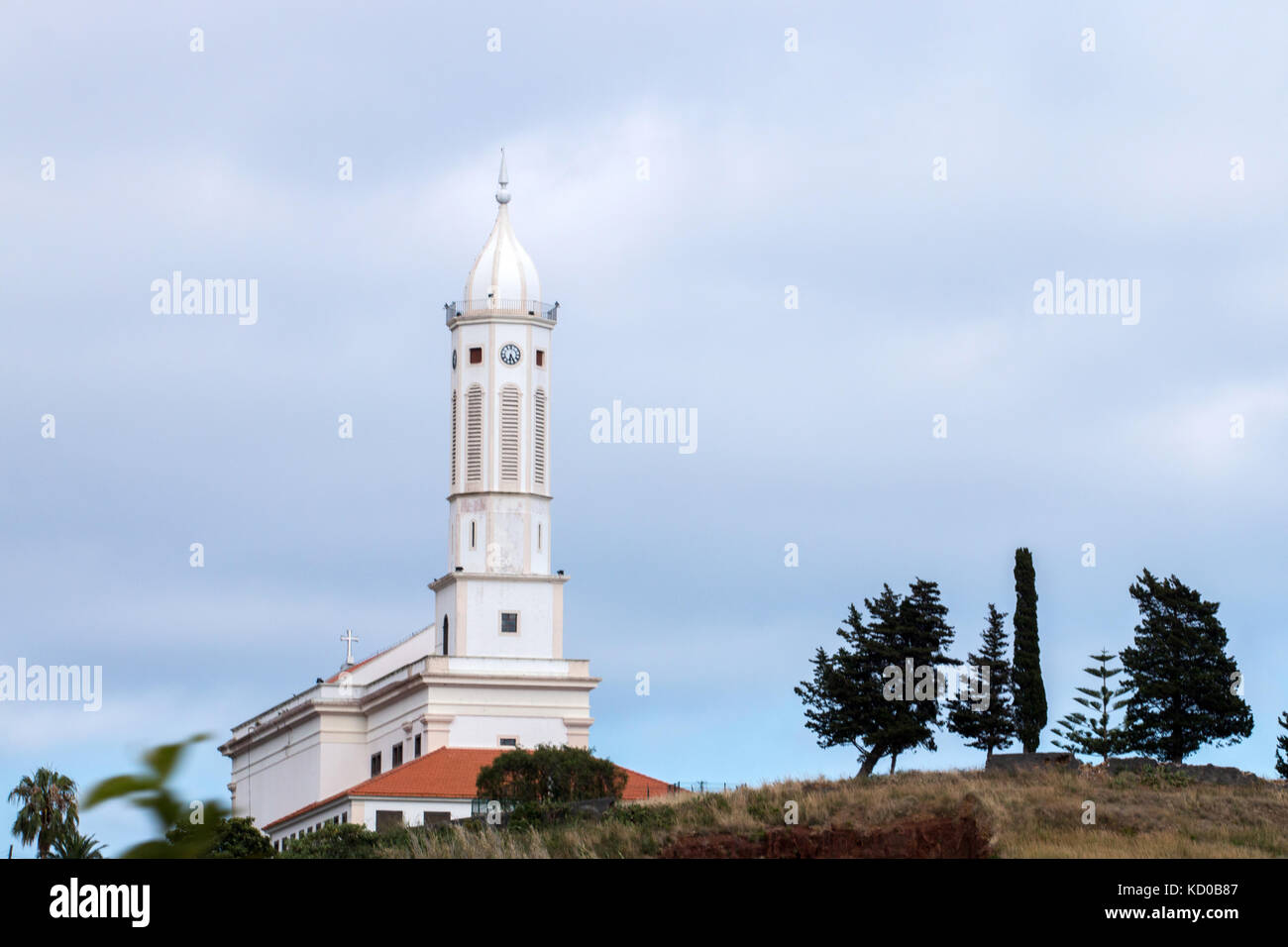 View of a modern Christian church in Madeira island Stock Photo - Alamy