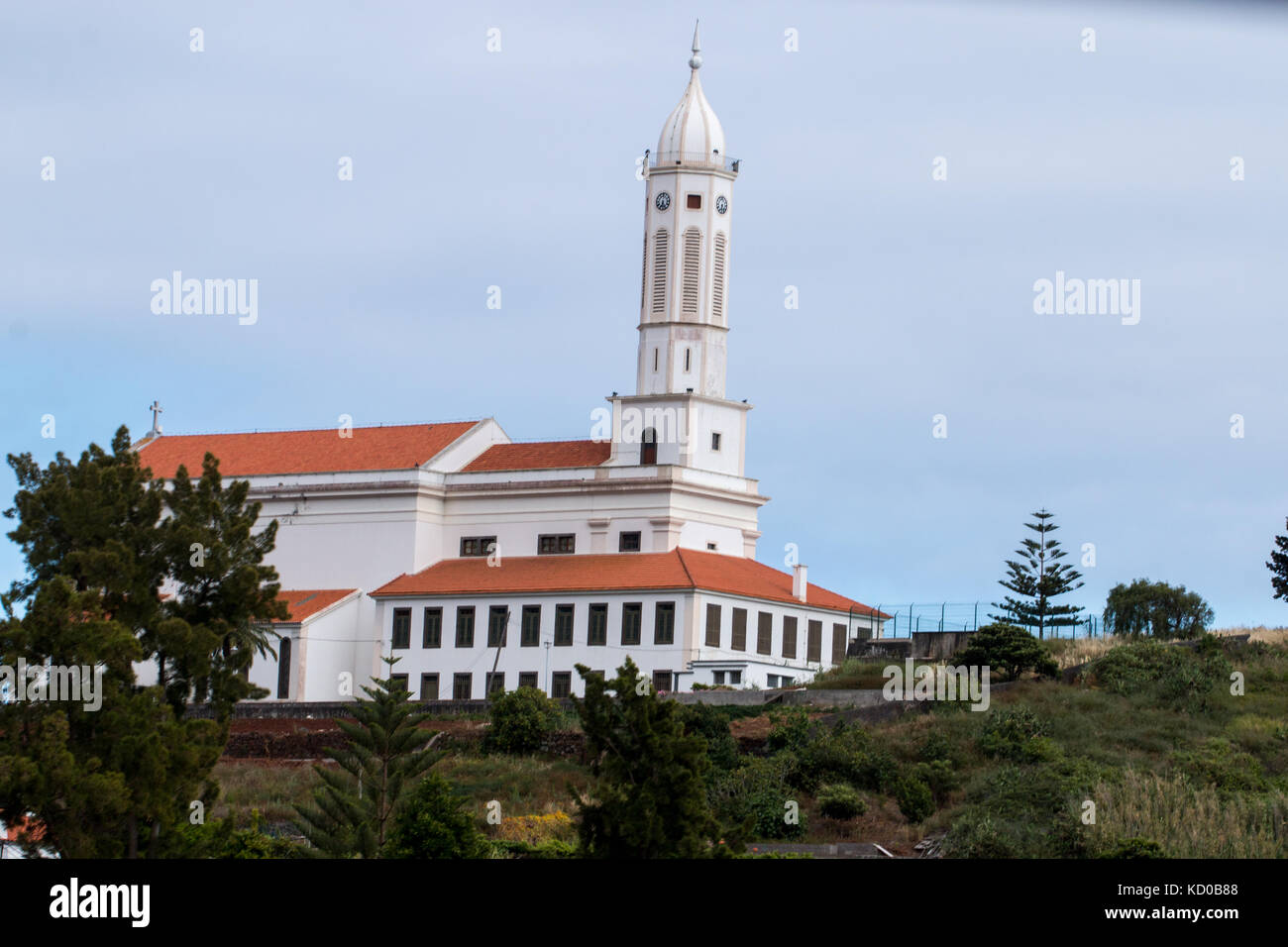 View of a modern Christian church in Madeira island Stock Photo - Alamy