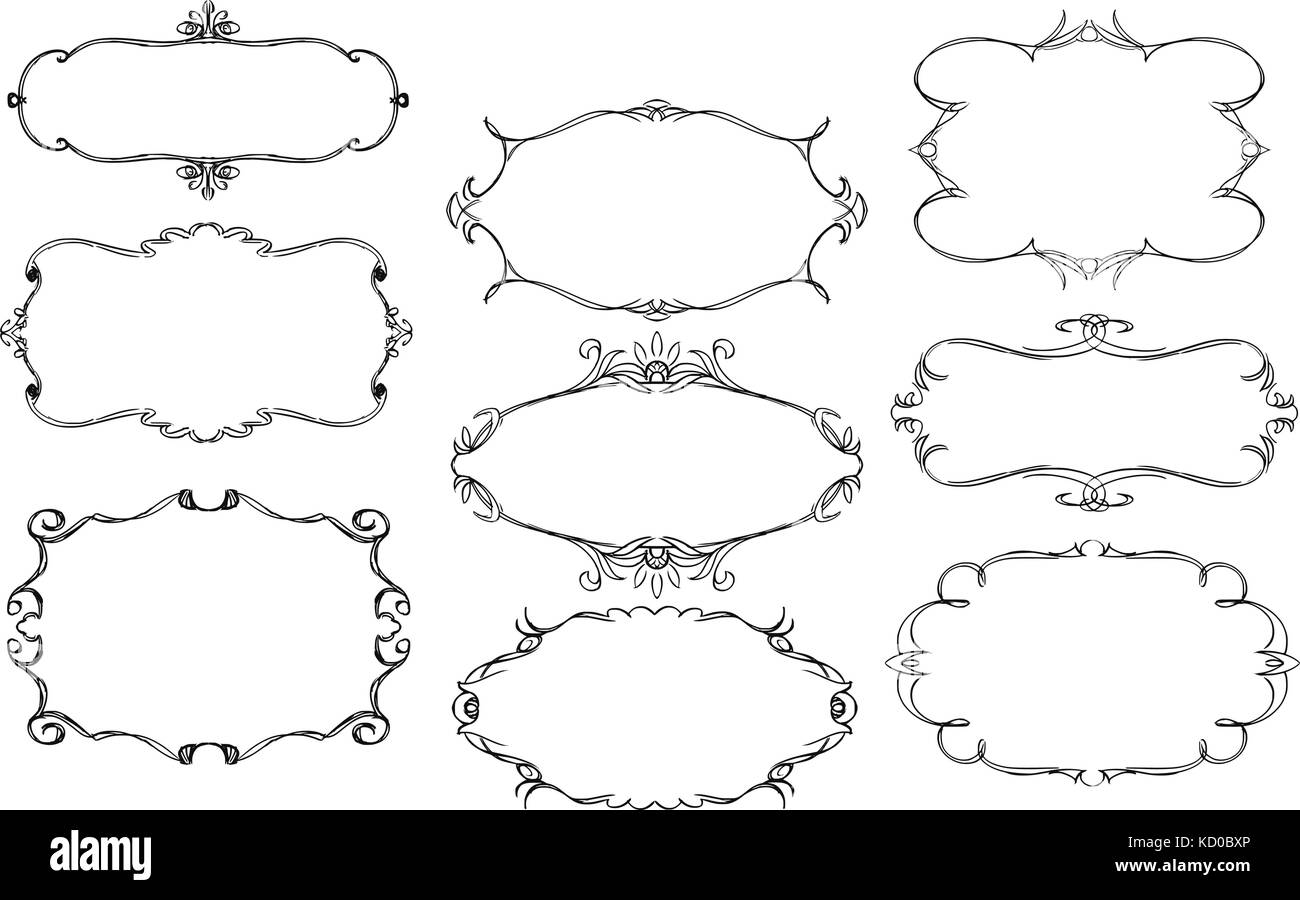 Set of various artistic ornamental frame designs Stock Vector Image ...