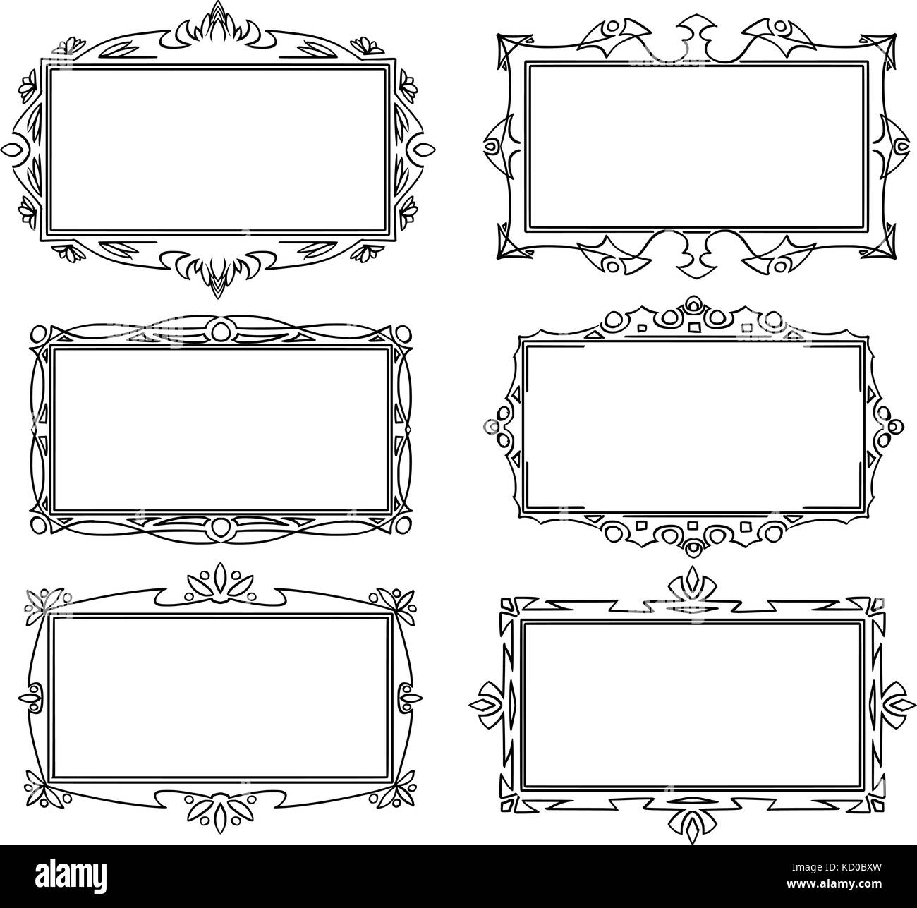 Set of various artistic ornamental frame label designs Stock Vector ...