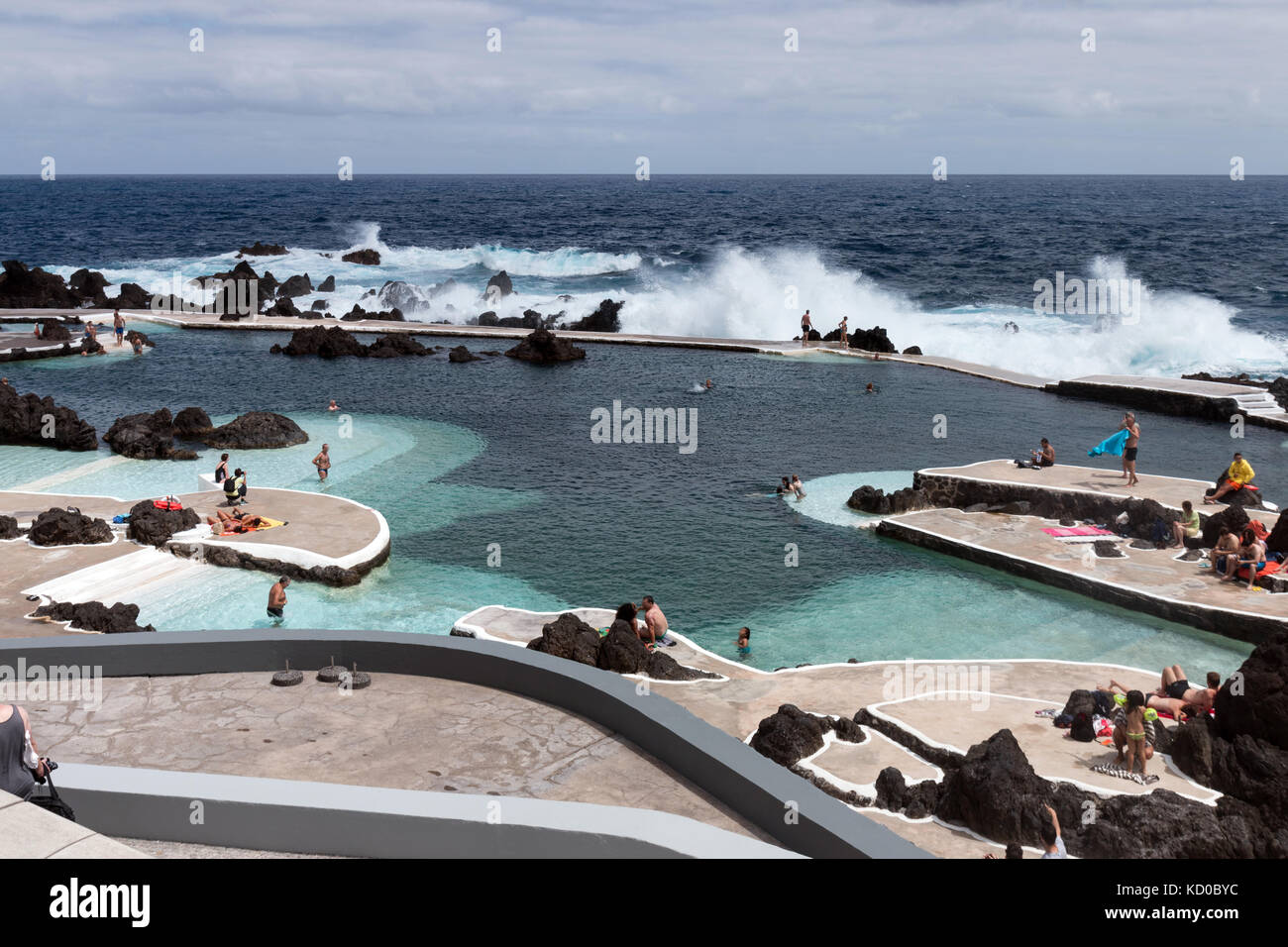 Porto Moniz natural volcanic water pools, located in Madeira island ...