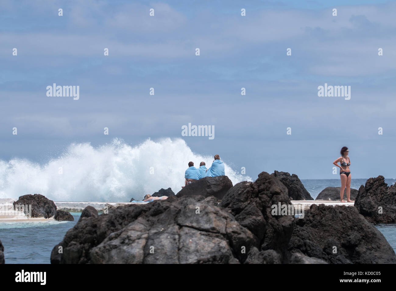 Porto Moniz natural volcanic water pools, located in Madeira island ...