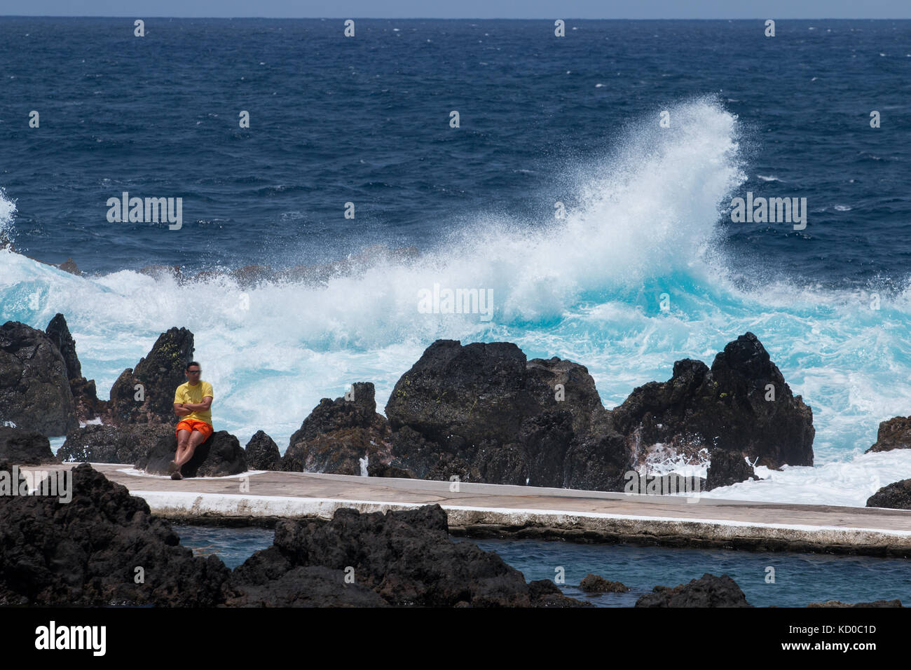 Porto Moniz natural volcanic water pools, located in Madeira island ...