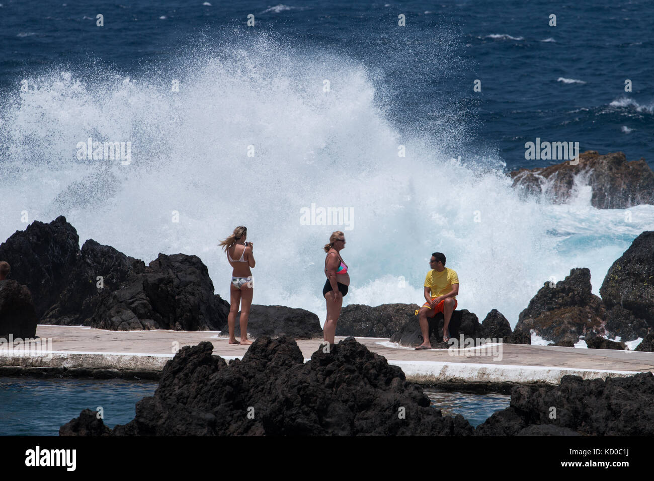 Porto Moniz natural volcanic water pools, located in Madeira island, Portugal Stock Photo - Alamy