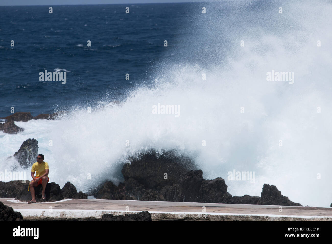 Porto Moniz natural volcanic water pools, located in Madeira island ...