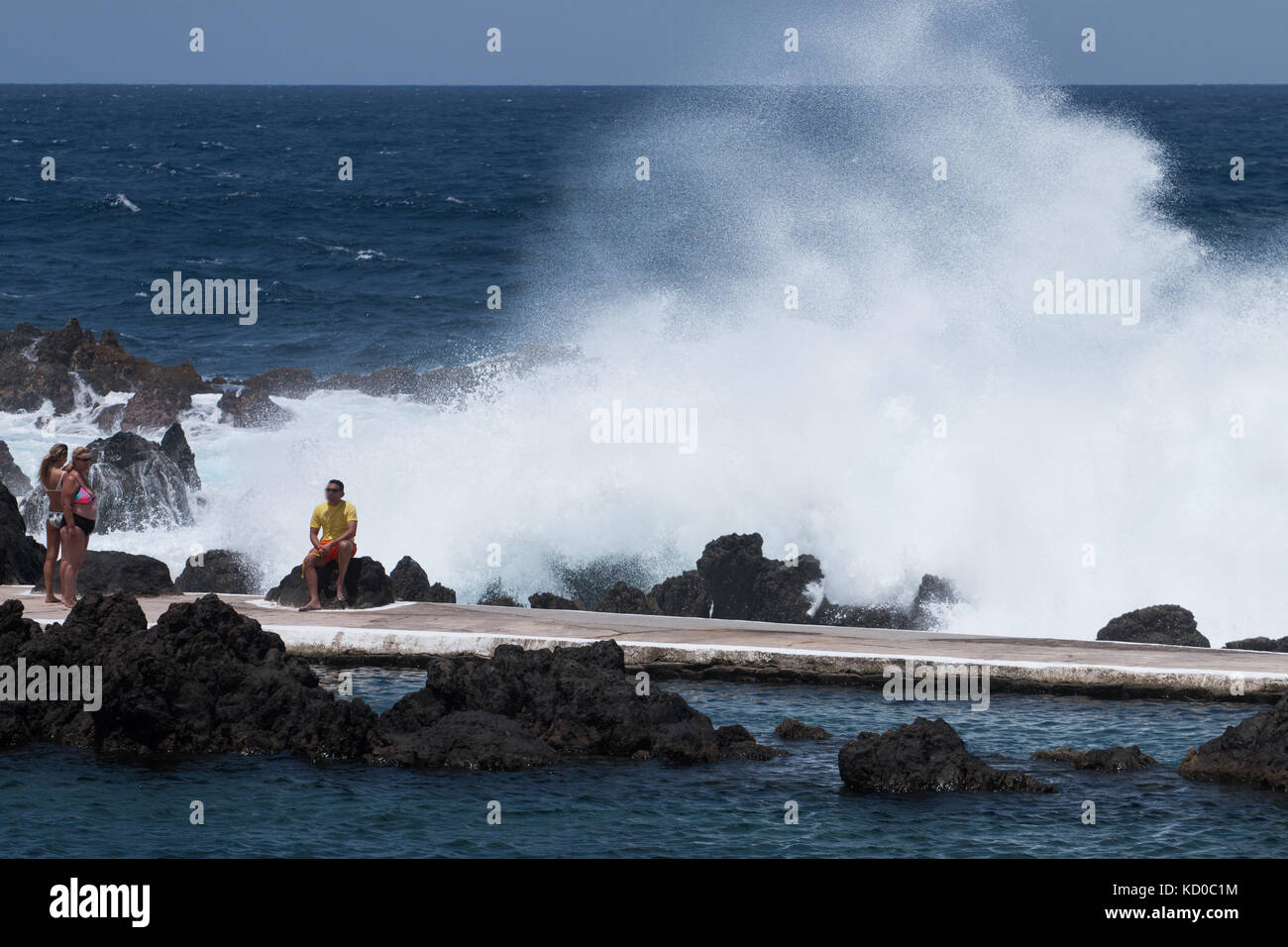 Porto Moniz natural volcanic water pools, located in Madeira island ...