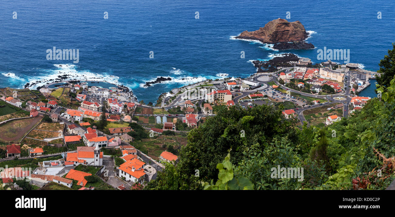 Porto Moniz volcanic coast, with natural pools, located in Madeira ...
