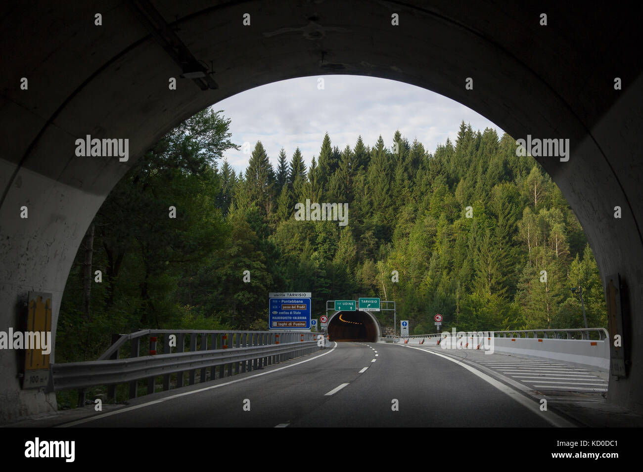 Tunnel on Autostrada Alpe-Adria A23 in Italy. 25 August 2017 © Wojciech ...