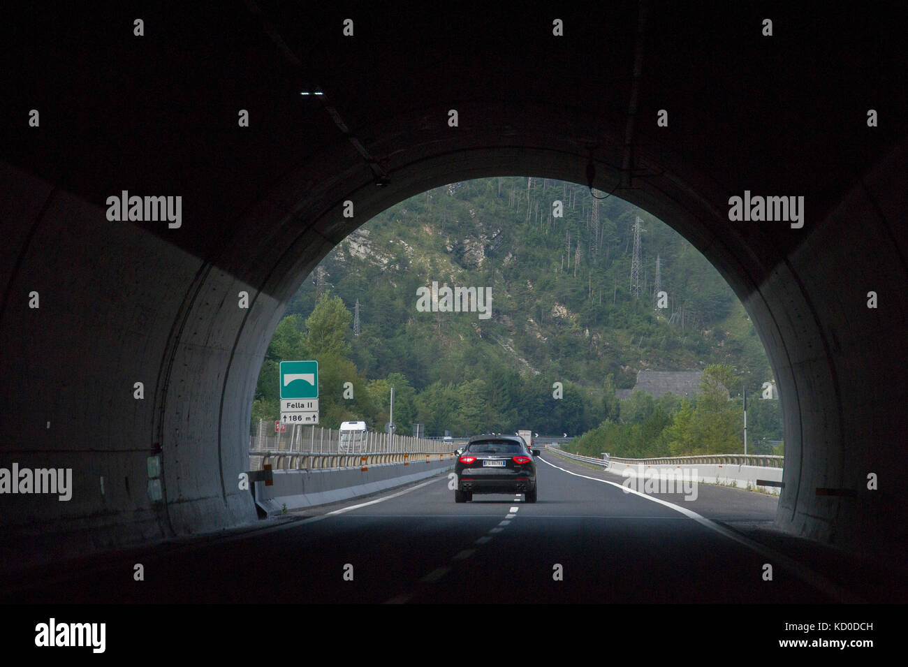 Tunnel on Autostrada Alpe-Adria A23 in Italy. 25 August 2017 © Wojciech ...