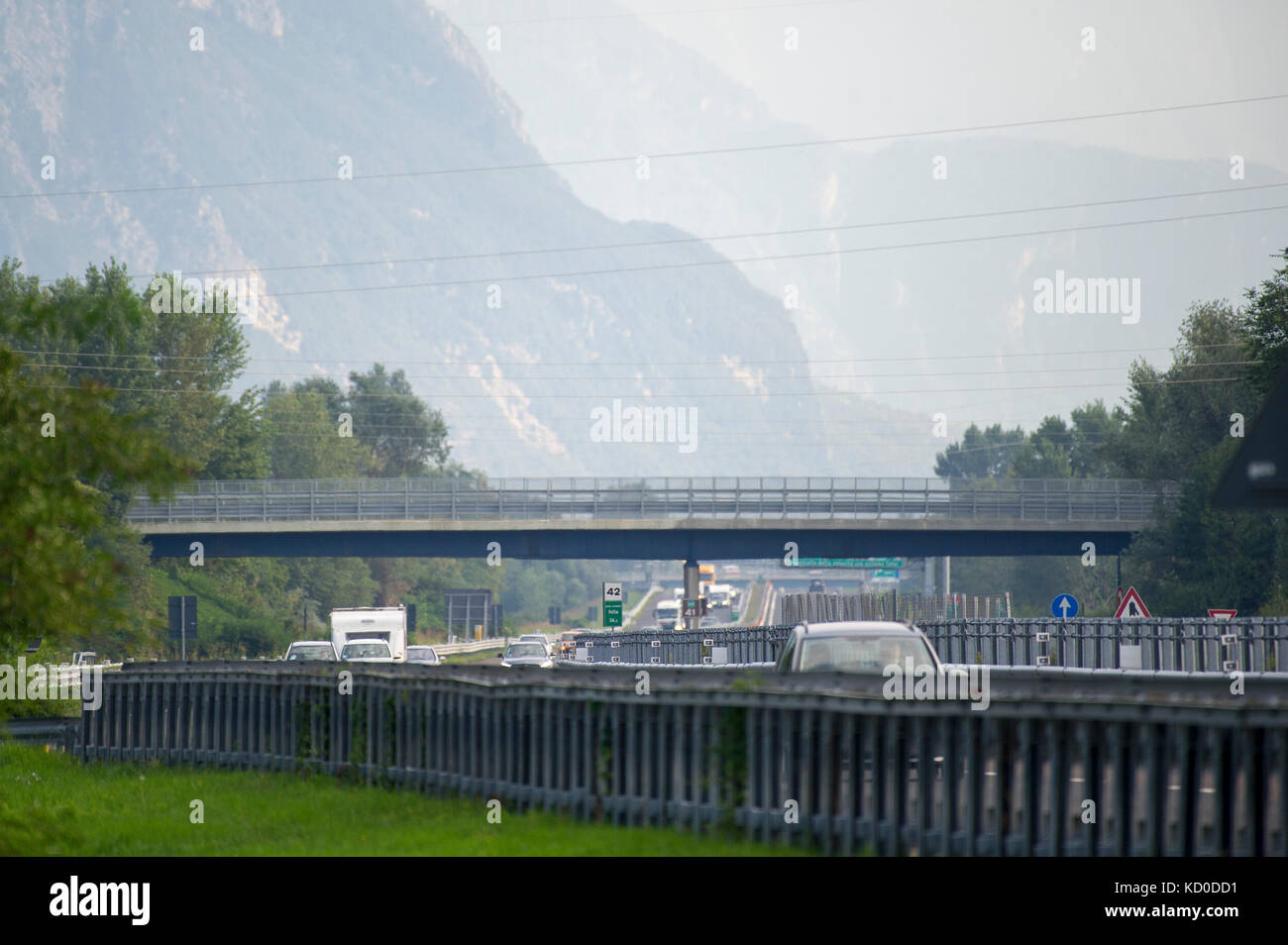 Autostrada Alpe-Adria A23 in Treppo Grande, Udine, Italy. 25 August ...