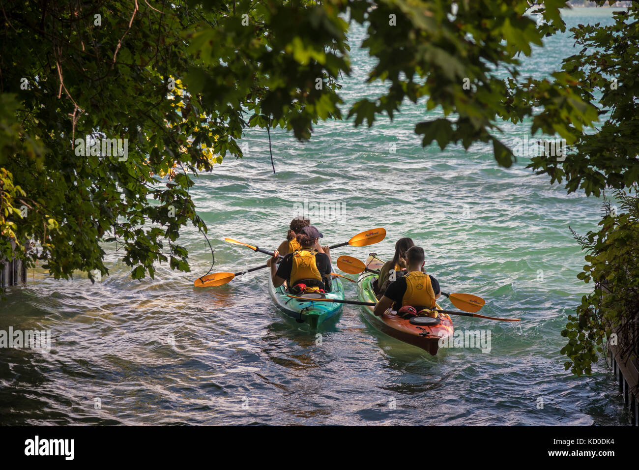 Windsor, Ontario Canada - Kayakers entering the Detroit River from ...