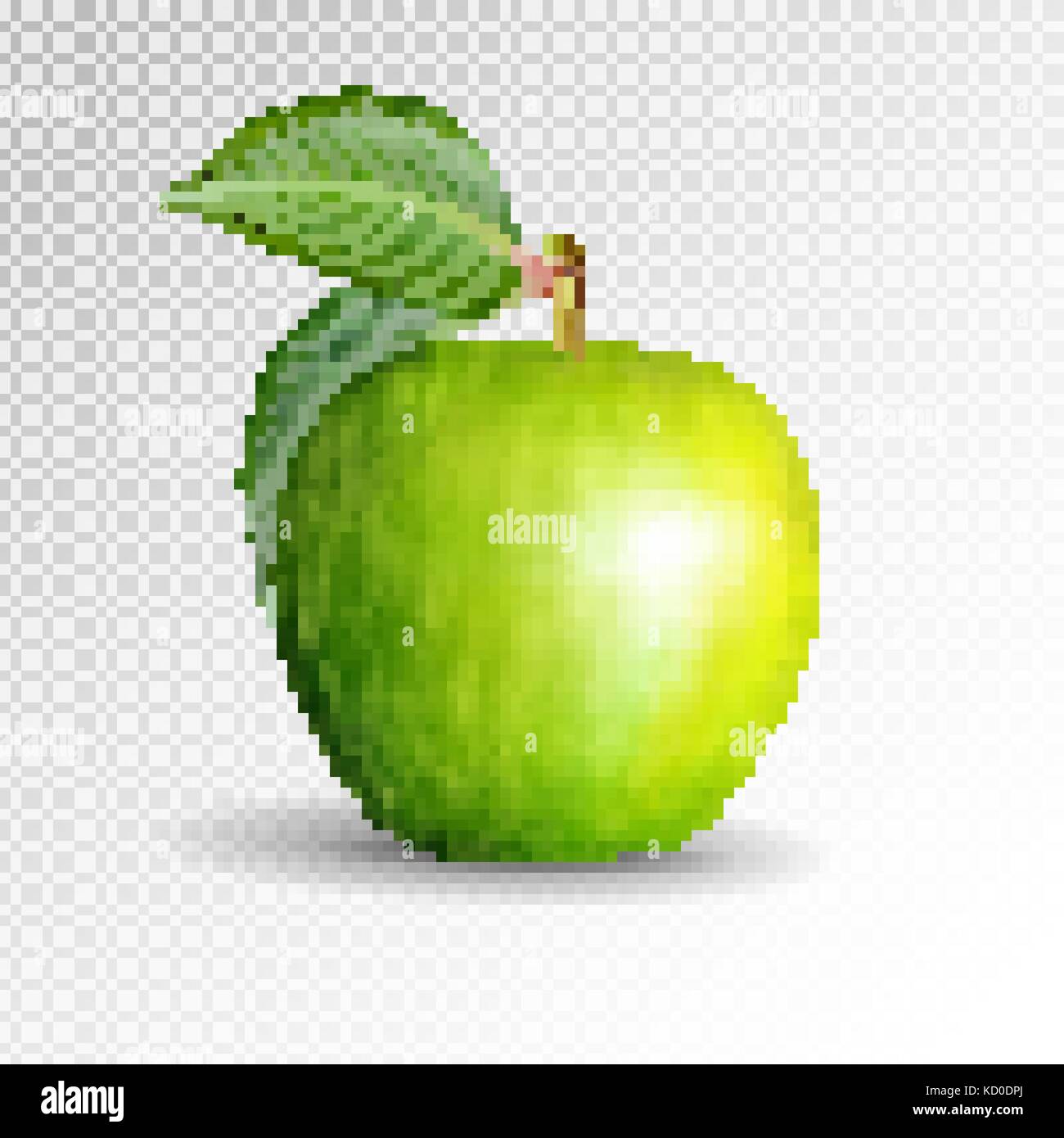 Perfect Fresh Green Apple Isolated on transparent background. Vector ...